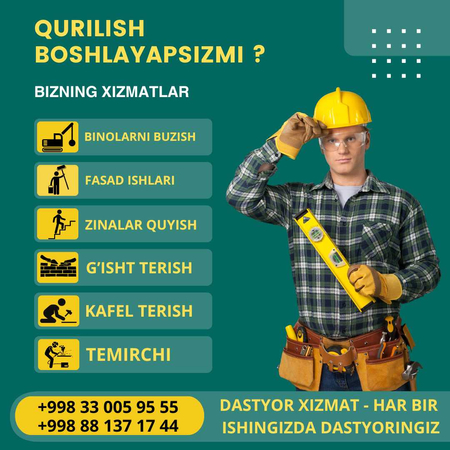 Ustalar bor uy remont qilishga