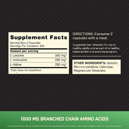 Инстантизированные капсулы Optimum Nutrition BCAA, кето-дружественные