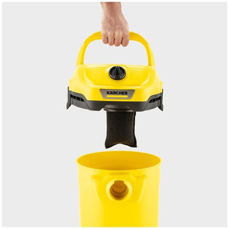 Хозяйственный пылесос KARCHER WD 2 Plus V-12/4/18, 1000 Вт, черный/жел