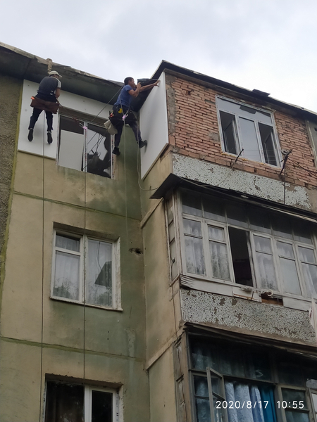 Любые высотные работы.Альпинисты.Алпинист.Alpinist.Утепление фасада