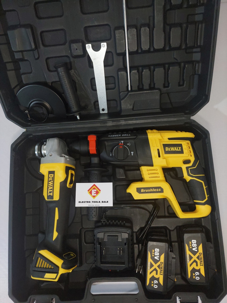 2в 1. Бесщеточный перфоратор и болгарка Makita Bosch Dewalt 88 v