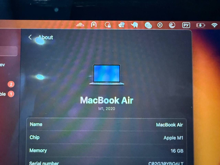Mac book m1 air 16 gb памяти 1000 gb места на диске