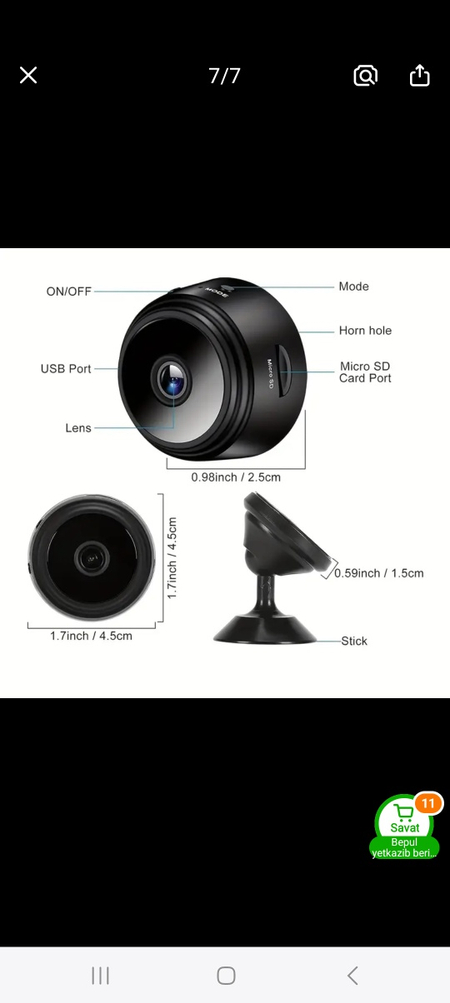 Mini IP kamera sotiladi