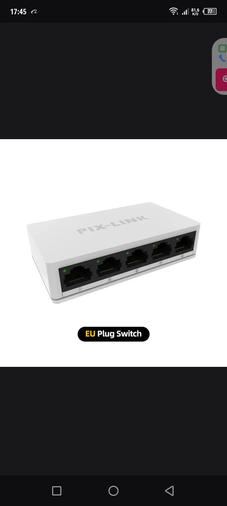 Коммутатор сетевой plx LINk sw05 5v