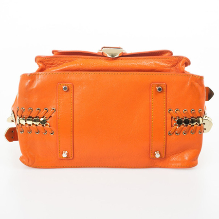 Versace Orange Leather Mini Satchel