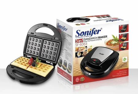 Новый Тостер Вафельница Сендвичница Sonifer SF-6144 Toster Vafli