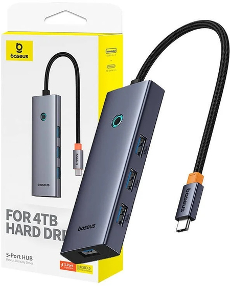 HUB (разветвитель) Baseus 5-Port (Type-C to USB 3.0*4+PD 100W)