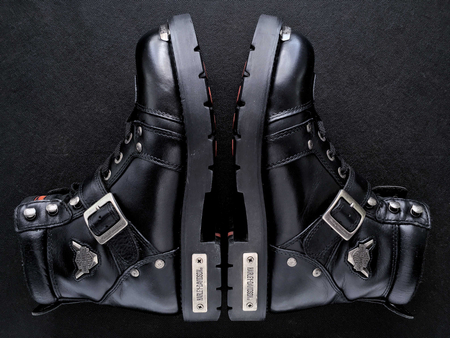 DEADSTOCK 2003 HARLEY-DAVIDSON® Brake Buckle Riding Boots — 28CM