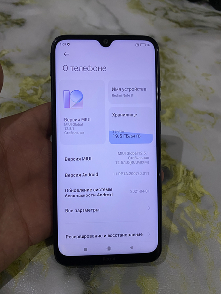 Redmi note 8 4/64 black rang xolati zor ayibi yo sotilvoti
