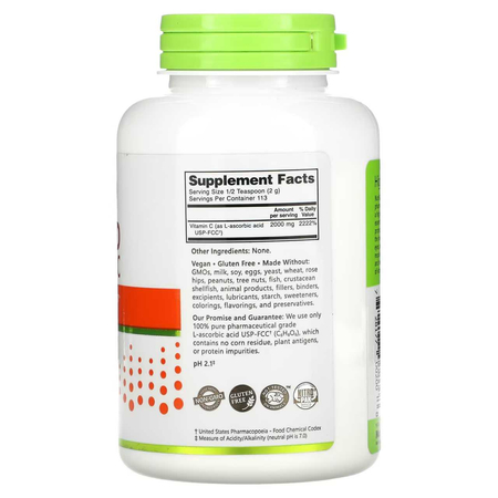 NutriBiotic, Аскорбиновая кислота, чистый витамин С, порошок, 227 г