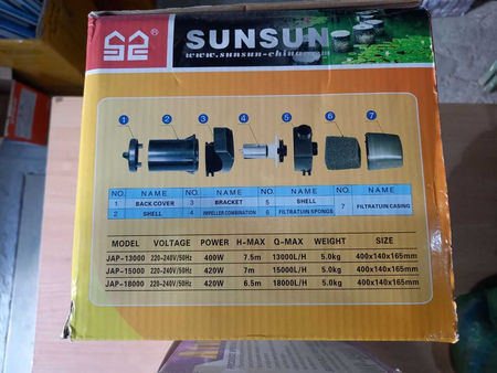 мощный насос для бассейна аквариума пруда помпа подводная SunSun atman