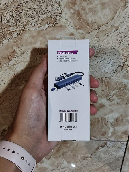 Хаб 5в2 Type-c / USB Гигабитный для Macbook RJ-45 3xUSB 3.0 Type-c