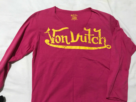 фирменная трикотажная женская майка VonDutch