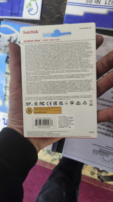SanDisk Ultra SDXC 256GB UHS-I U1, R 150 МБ/с Карта памяти фотоаппарат