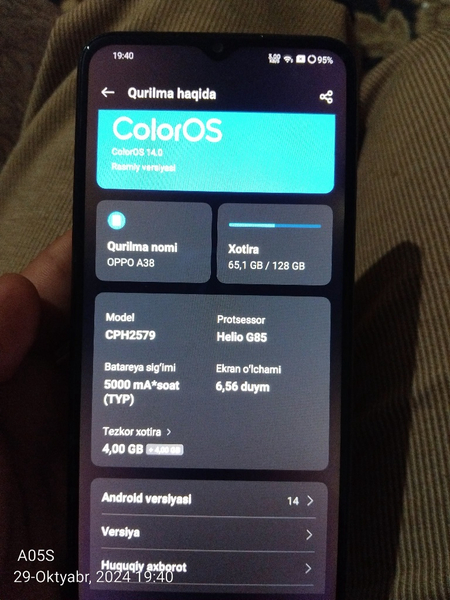 Oppo A38 karopka dakument