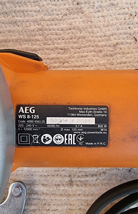 Фирменный болгарка AEG WS 8-125  Germany