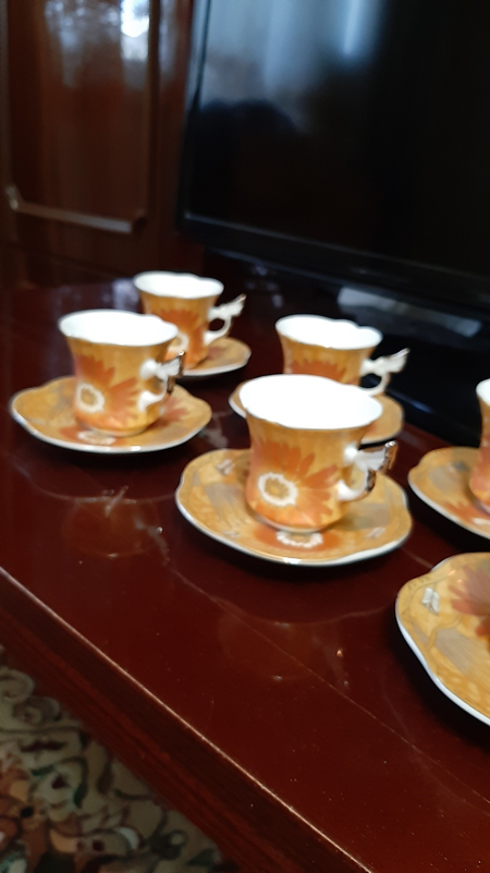 Кофейный сервиз ,24 каратное золото Япония.Новый.