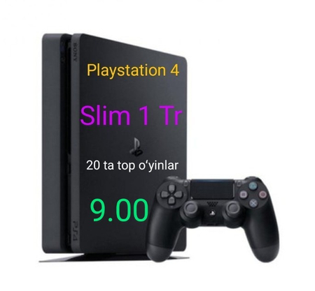 Playstation 4 . Proshivka 9.00 . Slim . 1 Tr . Top oʻyinlar 20 ta  .
