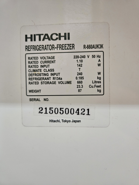 Продам холодильник Hitachi, объем 660 литров, б/у