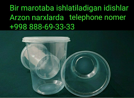 Bir marotaba ishlatiladigan idishlar Arzon narxlarda