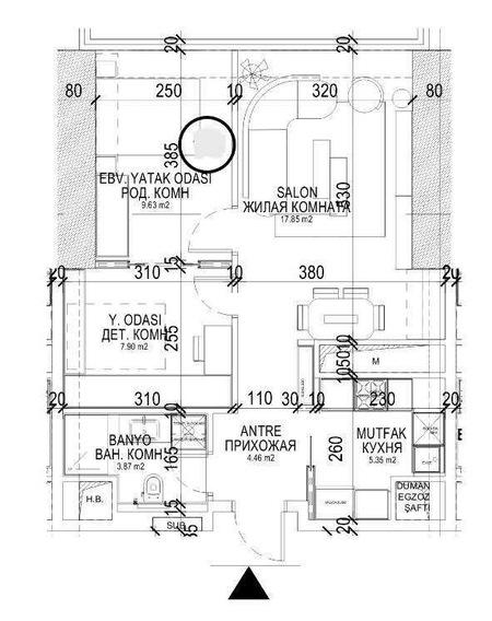 Квартира в ЖК Nest one 2/8/52, коробка 52 м²