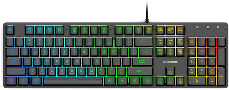 E-YOOSO K640 клавиатура с RGB-подсветкой, 104 бесшумных клавиши