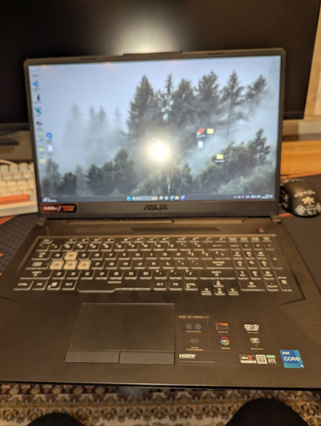 Asus tuf gaming F17 i5 11-gen rtx 3050ti 24/512gb