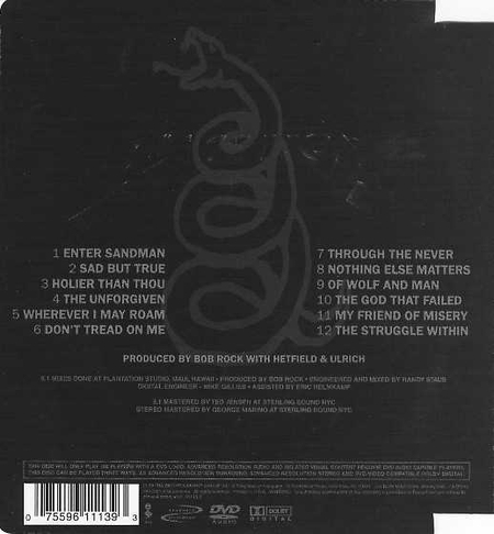 коллекционная редкость Metallica – Metallica на DVD-Audio