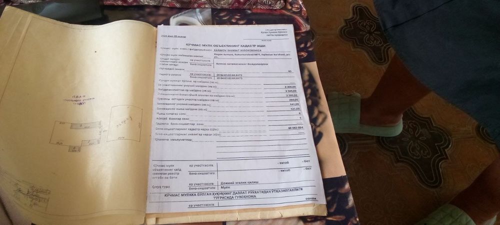 Ер жойи сотилади. Майдони 10 сотих. 1 сотих нархи 1500 $.
