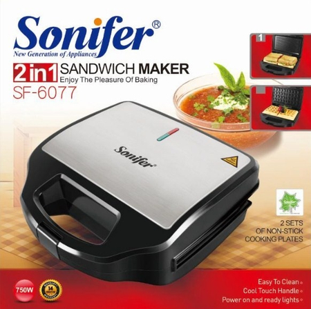 Тостер Гриль Вафелница Вафли белгийский Sf-6077 Tostr Tostir