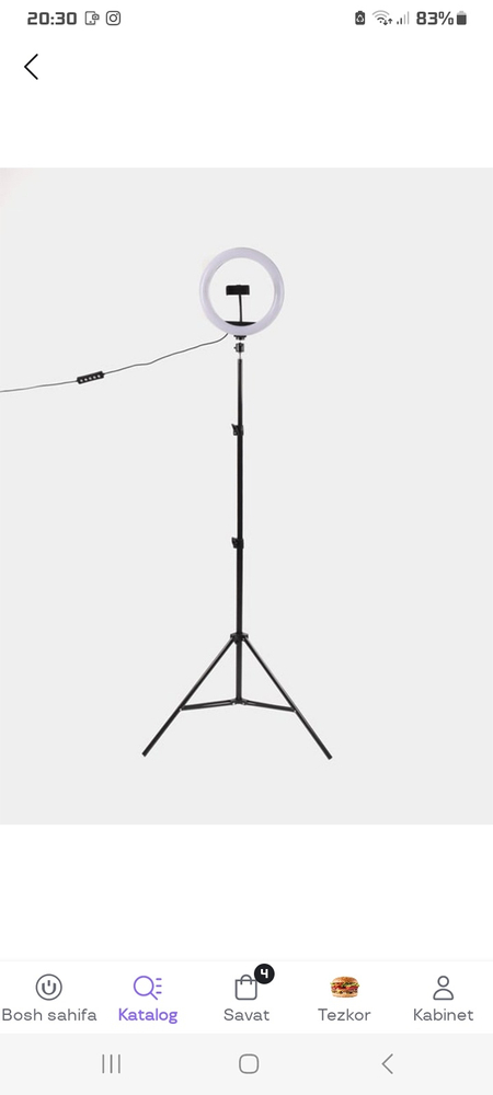 Selfi lampa,halqa Led, Rgb shtativli tungi chiroq.