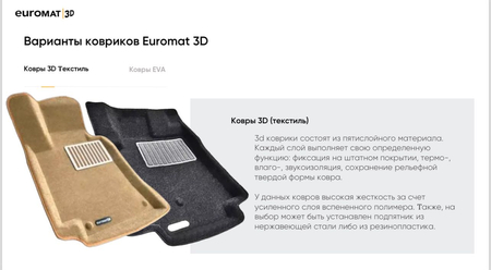 Коврики EVROMAT 3D