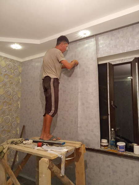 Salom biz kafel shpaklovka va aboy har-hil turdagi kraskalar jasadlar