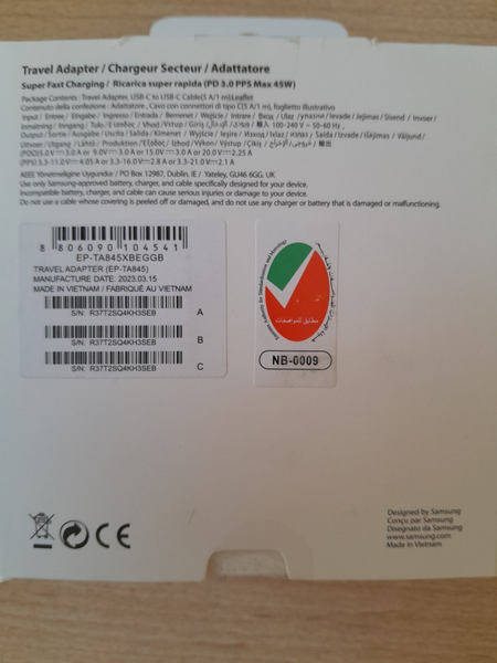 Samsung zaryadnik (orginal) 45 W