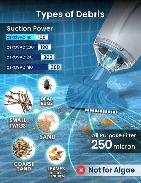 Аккумуляторный пылесос для бассейна XTROVAC 110