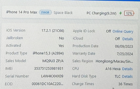 iPhone 14 Pro Max Space Black 36 цикль