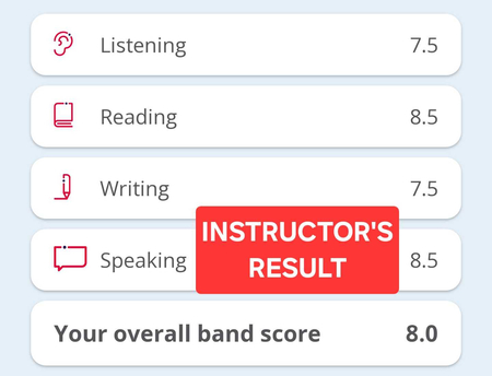 IELTS 8 Instructor -   Results Guaranteed
