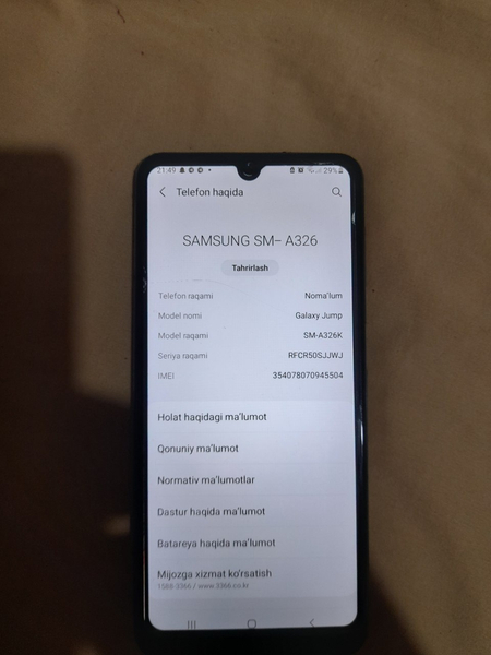 A32 telefoni sotiladi xotira 128GB