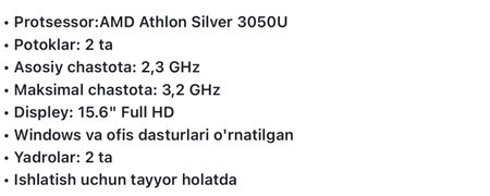 Noutbuk HP 255 G9 AMD Athlon Silver 3050U, 15.6