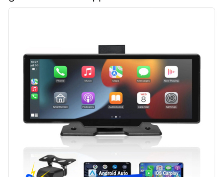 Видеорегистратор 4К, carplay, android auto