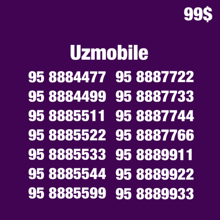 Uzmobile Gold chiroyli raqamla/ Красивые золотые номера Uzmobile