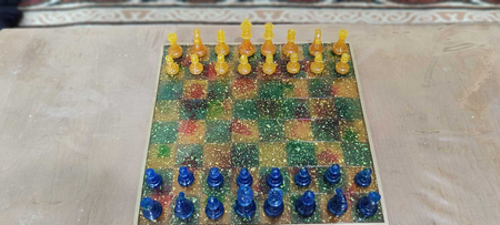 Шахматы шашки из эпоксидной смолы