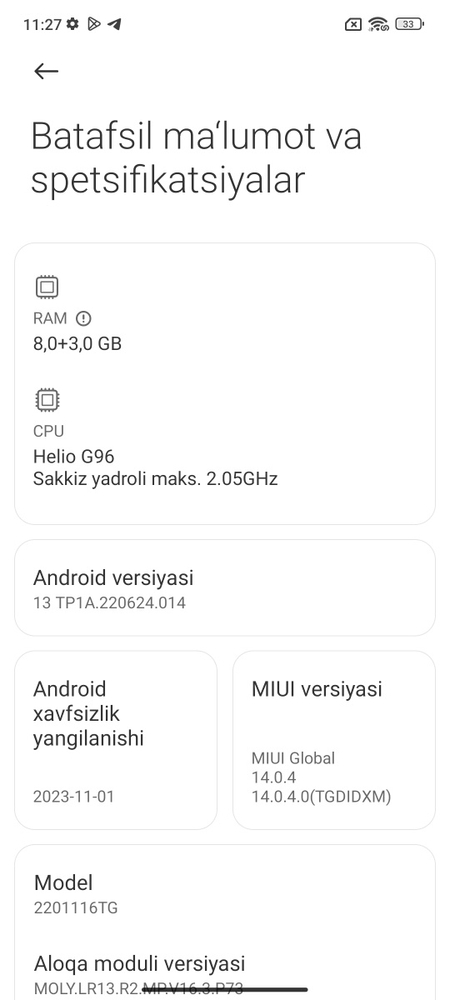 Redmi bot 11 pro 8+128 gb