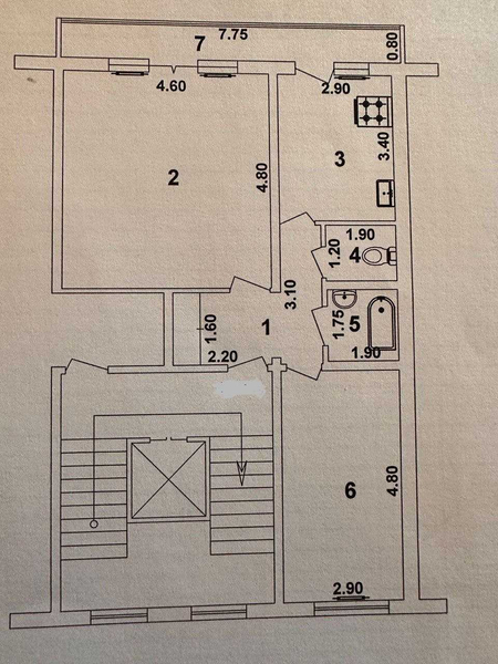 м.Дружба Народов Караташ 2-комнатная 3/9 65 м² зал 5х5 отдельный вход