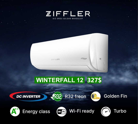 Кондиционер Ziffler 12 WinterFall Wi-Fi/DC Invertor/3D Air Flow