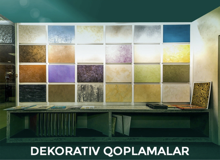 Deko’art dekorativ suvoq travertin ottocento va rangli emulsiyalar.