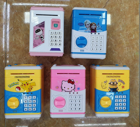 Копилка сейф интерактивная Холодное сердце Эльза,Helo kitty, minions