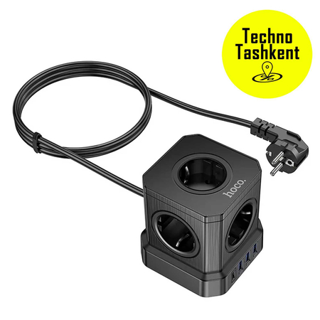 Сетевой фильтр HOCO NS8 5 гнезд 2M + PD 20W + 3USB/1USB (Dostavka bor)