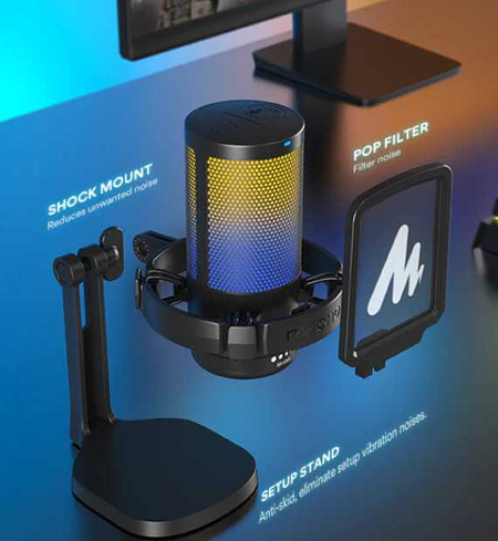DGM20 GamerWave конденсаторный USB игровой RGB-микрофон