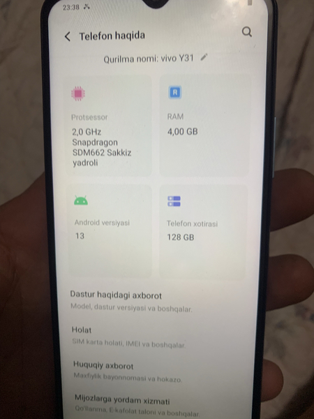 Vivo y31 sotladi
